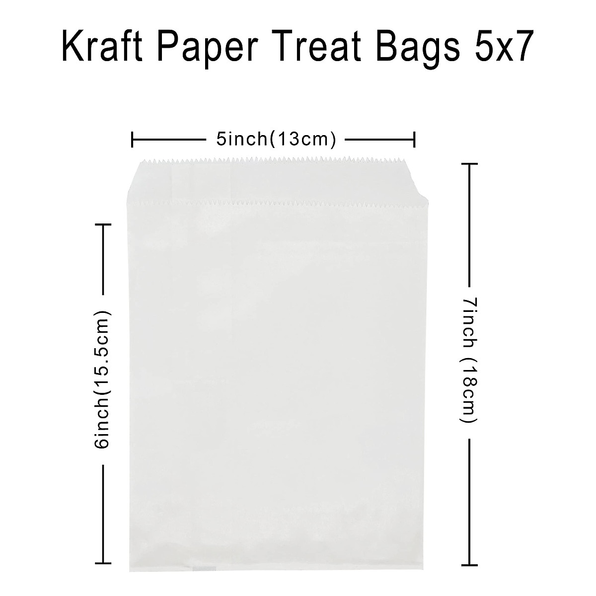 Jexila 100 Pack Paper Treat Bags 5X7 Inch Flat Kraft Paper Cookie Candy Buffet Bag for Bakery Merchandise Wedding Party Favor Craft DIY Bags