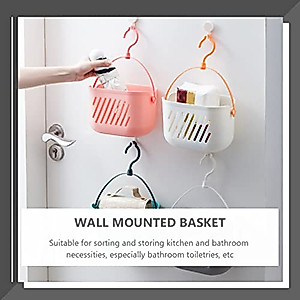 DOITOOL 2Pcs Hanging Shower Caddy Plastic Hanging Shower Caddy Baskets Portable Kitchen Organizer Storage Basket with Hook for Home White