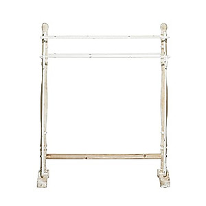 Deco 79 Wood Scroll 4 Shelf Quilt Rack, 34" x 14" x 40", Light Brown