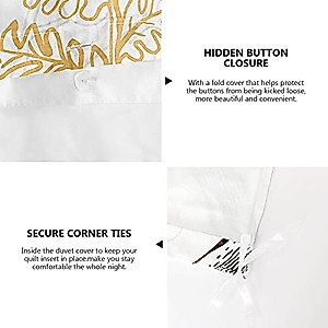 Style Quarters Queen Duvet Cover, 100% Cotton Percale Bird Style Duvet Cover 3 Pieces Duvet Cover Queen, White Duvet Cover Queen with 1 Duvet Cover and 2 Pillow Shams(Queen)
