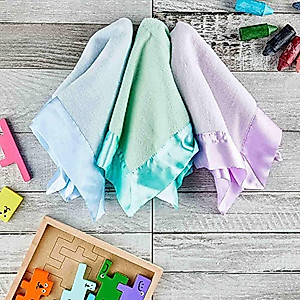 Baby Security Blanket (Blue, 15”x15”), 68% viscose from bamboo, 27% organic cotton, 5% Spandex fleece, Imported