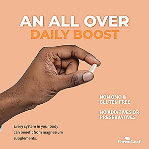 Pure Magnesium Glycinate Capsules - High Absorption Magnesium Glycinate - Pure Mag Bisglycinate for Stress, Bones, Muscles, Nerves, Sleep, Relaxation & Heart Health - Non GMO & Gluten Free (90 Count)