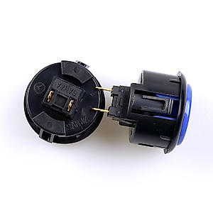 Sanwa 6 pcs OBSF-30 Original Push Button 30mm - for Arcade Jamma Video Game & Arcade Joystick Games Console (Black & Blue) S@NWA