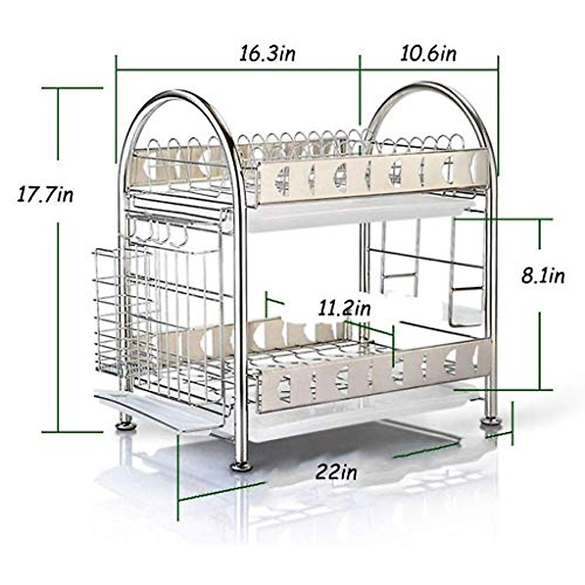 SDGH Stainless Steel Dish Rack - Kitchen Rack Storage Rack Sink Drying Dish Rack