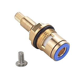 Brass Ceramic Cartridge, G1/2" Tap Ceramic Stem Cartridges Replacement for Hot Cold Water Faucet Spool Valve (Type O2- H48mm)