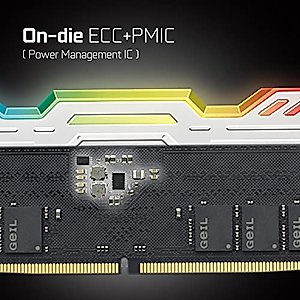 GeIL Polaris RGB DDR5 RAM, 32GB (16GBx2) 5600MHz 1.1V ,AMD Compatible, Long DIMM High Speed Desktop Memory, Hardcore Immersive Gaming/Multimedia Content Creation/Quality Live Streaming(White)