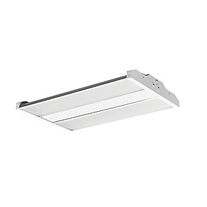 WareLight Oslo Compact Linear High Bay Fixture - 11,000 Lumens, 78 Watt, CCT Selectable, 120-277V LED Light, 16.5 x 10.2 x 1.8 Inches, White, Pack of 2