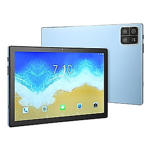 Pssopp Tablet PC, Tablet 10.0 Inch 1920x1200 IPS US Plug 100‑240V 8GB RAM 128GB ROM for Office (Blue)