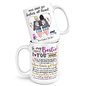 Best Friend Mug, Custom Best Friend Mug, Long Distance Friendship Gifts, Friendship Mug, Best Friend Coffee Mugs for Women, Girls, Besties Mug, BFF Gifts, Soul Sister Mug, Funny Friendship Gifts