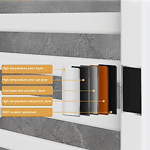 Heated Towel Rack, WiFi Towel Warmer Rack, für Alexa und Google Home and TUYA APP, Heated Towel Racks for Bathroom, with 1H-9H Hour Timer 86℉-158℉ Temperature Control-WiFi Black Right