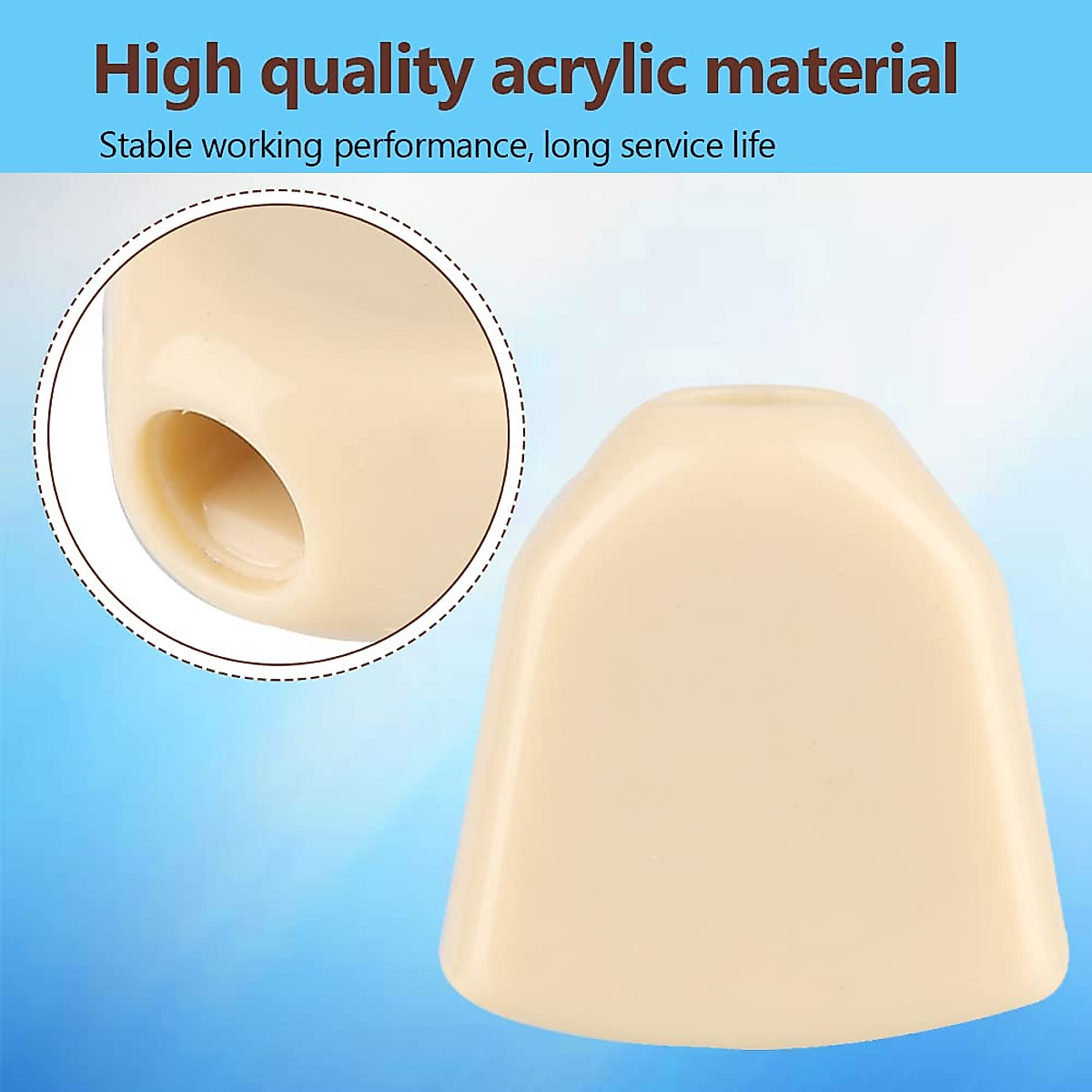 Tuning Peg Button, 6 PCS/ Set Tuning Pegs Machine Heads Acrylic Buttons for Acoustic Electric Guitar(Beige) Guitar Key 10 Mm Head Guitar Tuning Pegs Guitar Tuner Buttons