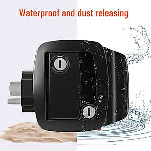 WELLUCK RV Entry Door Lock with Paddle Deadbolt, 100% Metal Camper Door Latch Handle, Zinc Alloy RV Door Lock Replacement Kit Secure for Camper Horse Travel Trailer Cargo Hauler, Black, Not Key Alike