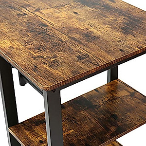 Wodeer L Shaped Computer Desk with Storage Shelves Corner Gaming Desk Writing Study Table Home Office Workstation Wood & Metal （Rustic Brown）