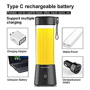 Portable Blender Juicer, 4000mAh Personal High Speed Smoothie Blender USB Rechargeable Fruit Mixing Machine for Protein Shakes and Smoothies, Baby Food