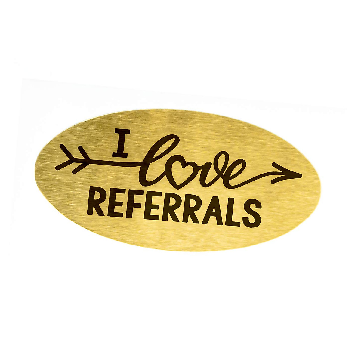I Love Referrals - Oval Gold Foil Stickers - Great Real Estate Agents and Sales Supplies (Roll of 100, I Love Referrals)