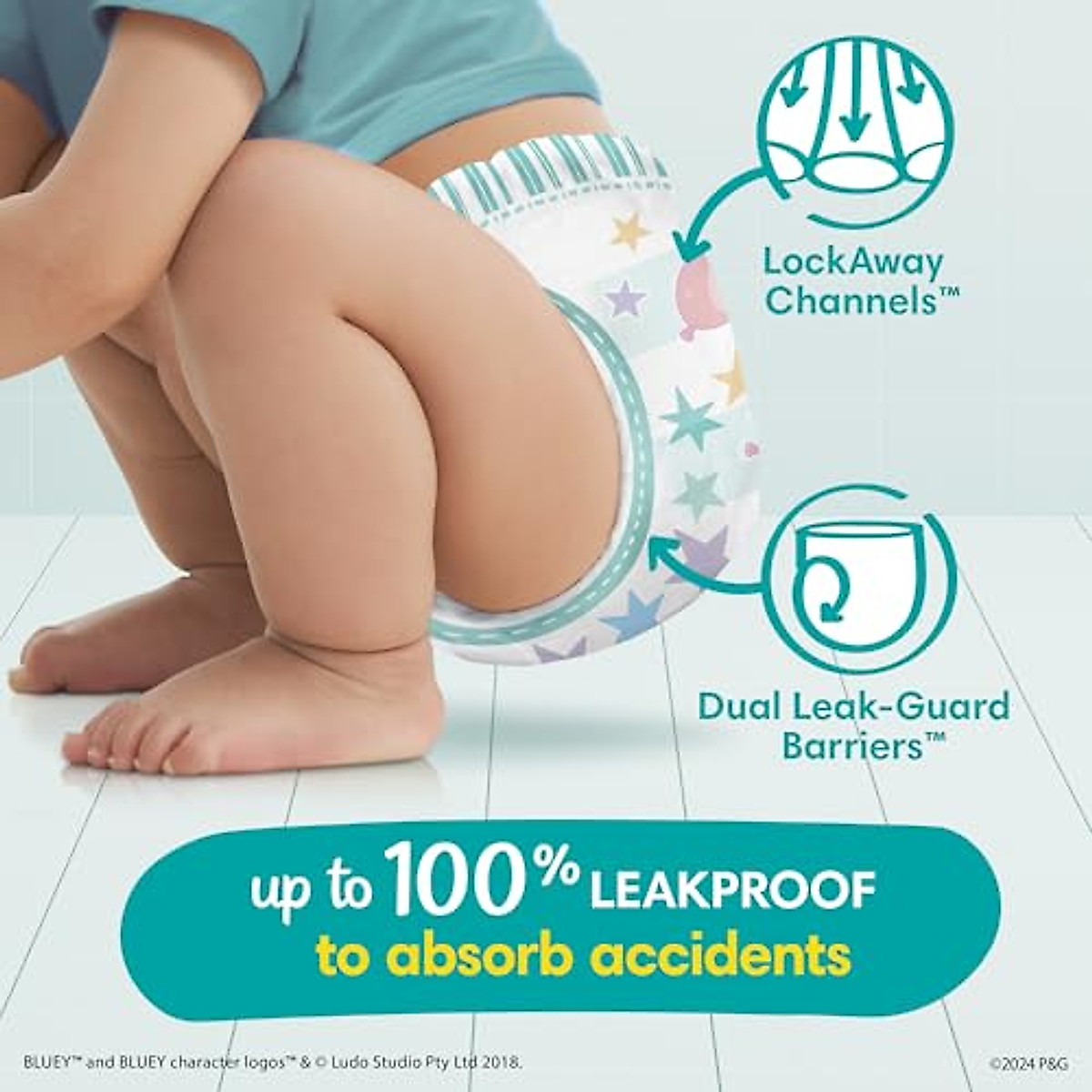 Pampers Training Pants - Easy Ups Boys & Girls Bluey - Size 5T-6T, 15 Count, Children's Potty Underwear (Packaging May Vary)