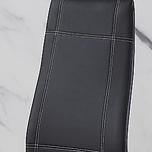 BELIFEGLORY Modern 5 Pieces Black Dining Table with Chairs for 4 People Glass Tempered Dining Table and Kitchen Chairs Set of 4 Checker Pattern Faux Leather for Small Apartment Home