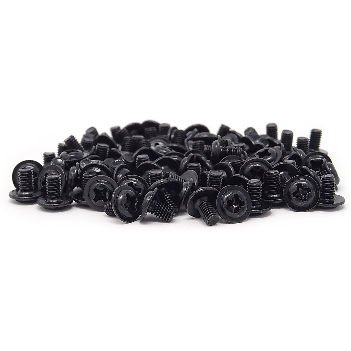 Honbay 100PCS M3x5 Round Head PC Mounting Computer Screws Computer Case Fixed Motherboard Screw (Black Zinc)