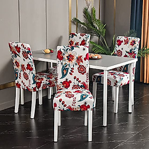 Spandex Marble Printed Stretch Chair Cover for Dining Room Office Banquet Chair Protector Elastic Material Armchair Cover W2 4 pcs
