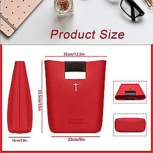 Felt Bible Cover, Bible Protective Carrying Case, Bible Tote, Bible Study Book Holder, Church Bible Carrier with Hollowed Cross Design and Bible Verse