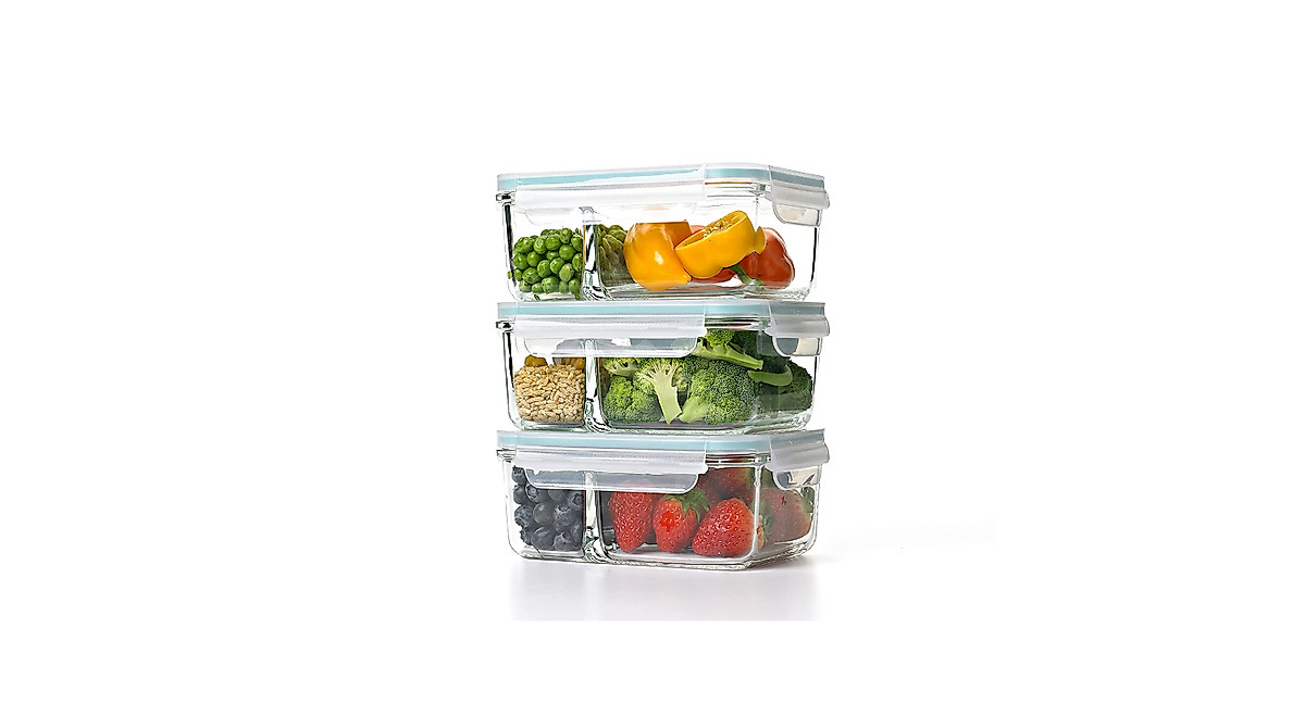 Glasslock Duo 3-Piece BPA-Free Food Containers