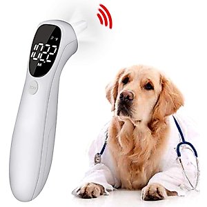 [Voice Off] Pet Non-Contact Ear Thermometer, Veterinary Ear Thermometer with CE and FDA, C and F Switchable, Suitable for Home Daily Health Check