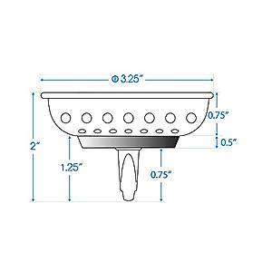 Kuyang 2 Pack Kitchen Sink Strainer, Replacement for Standard Kitchen Sink Drain Strainer (3.25 Inch), Chrome Plated Stainless Steel Basket Body with Rubber Stopper …