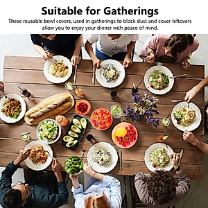 Evenpop 40Pcs Reusable Elastic Food Bowl Storage Covers, Plastic Bowl Covers, Fresh Keeping Bags Food Plastic Wrap, Bowl Covers Stretch Reusable Food Covers for Outside Picnic Kitchen