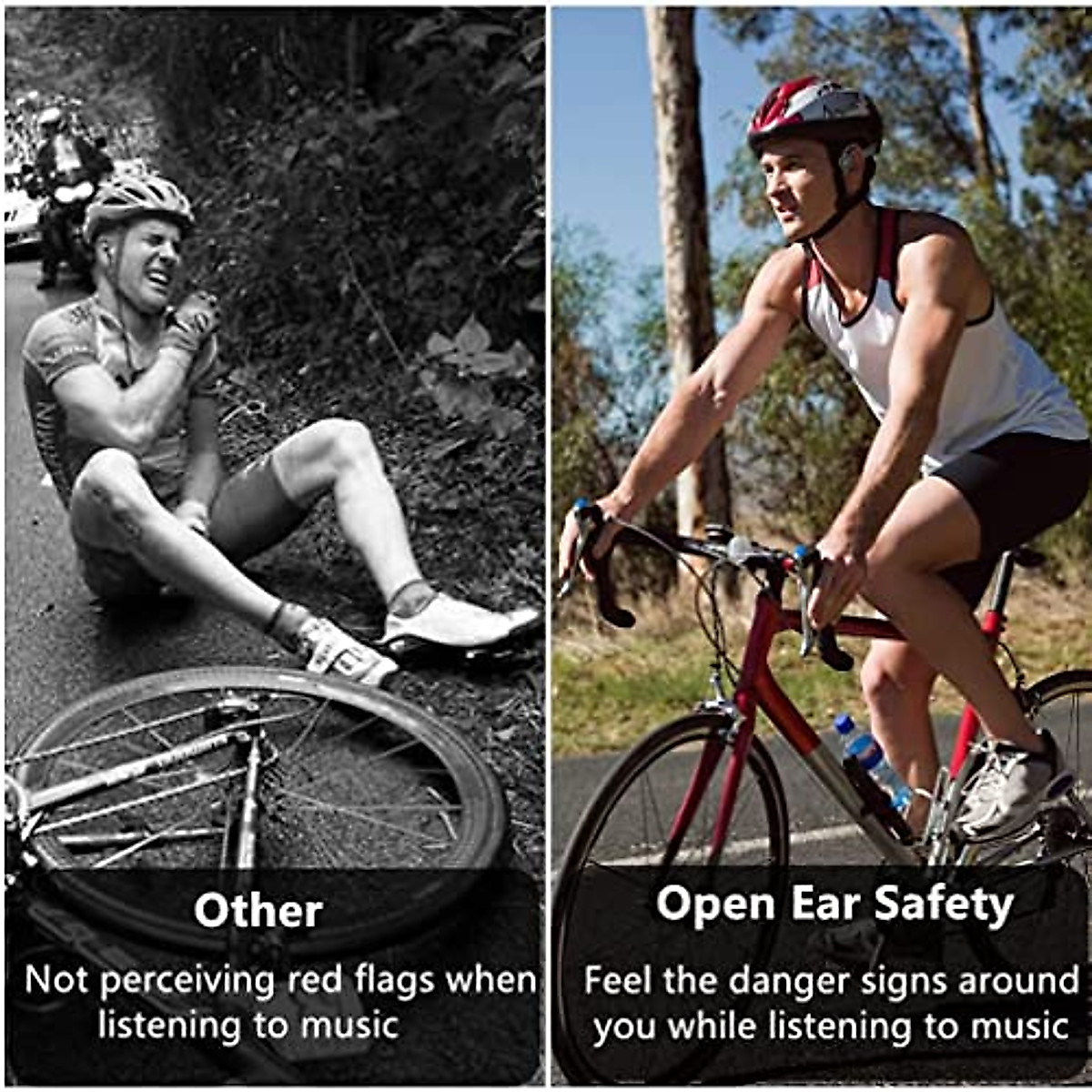 Bone Conduction Headphones Bluetooth 5.0,Wireless Open Ear Headphones with Built-in Mic,Sweatproof Sports Headset for Running and Workouts (Black-Gray)