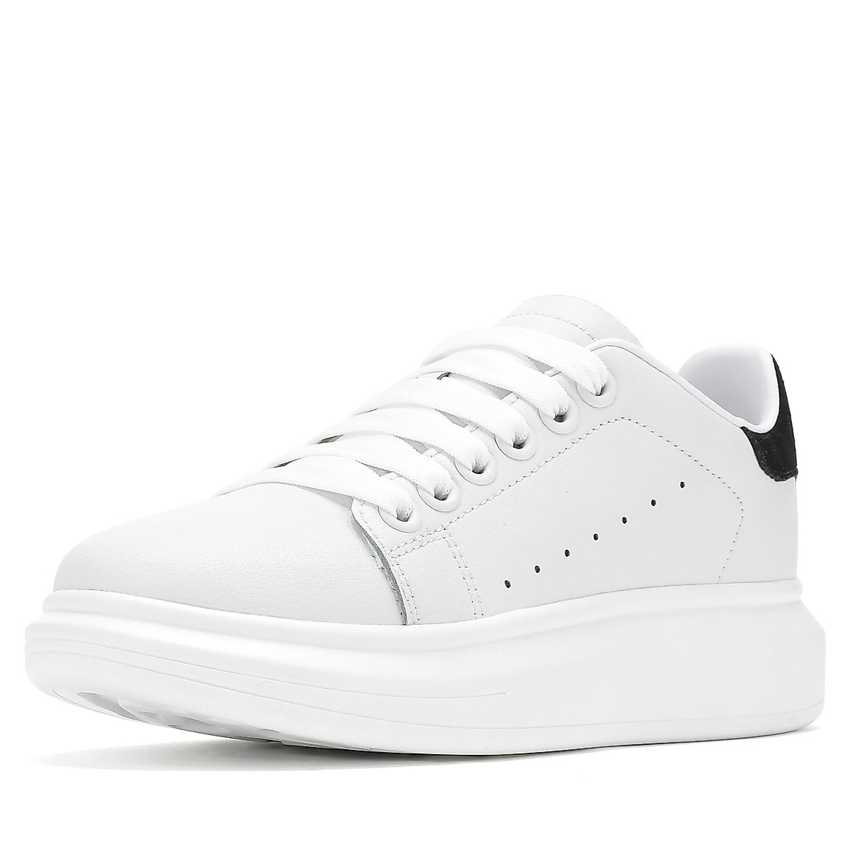 NewEndostar Women's Fashion Sneakers,Vibration Height Increase Shoes Lightweight Comfortable Casual Skateboarding Walking Shoes Black 8