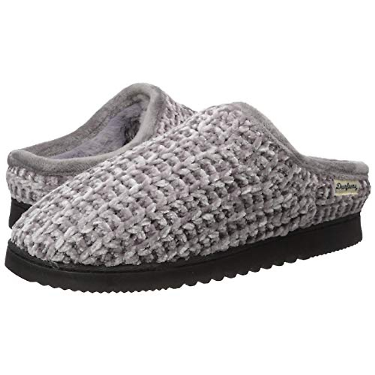 Dearfoams Women's Chenille High Vamp Clog Slipper, Excalibur, Medium