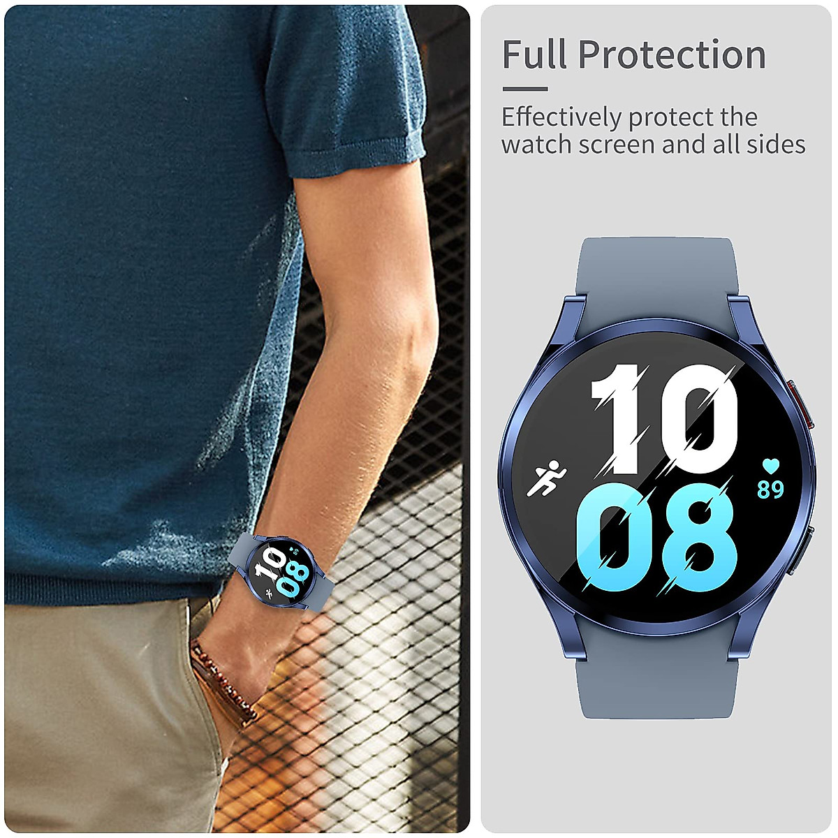 RICHONE [10 Pack] Compatible with Samsung Galaxy Watch FE 4/5 40mm Screen Protector Case, Full Protection Cover Soft TPU Bumper Frame Accessories (10 Colors, Galaxy Watch 5/4 FE 40 mm)