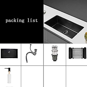 Sink,Bowl Kitchen Sink, Stainless Steel Deep Kitchen Sink