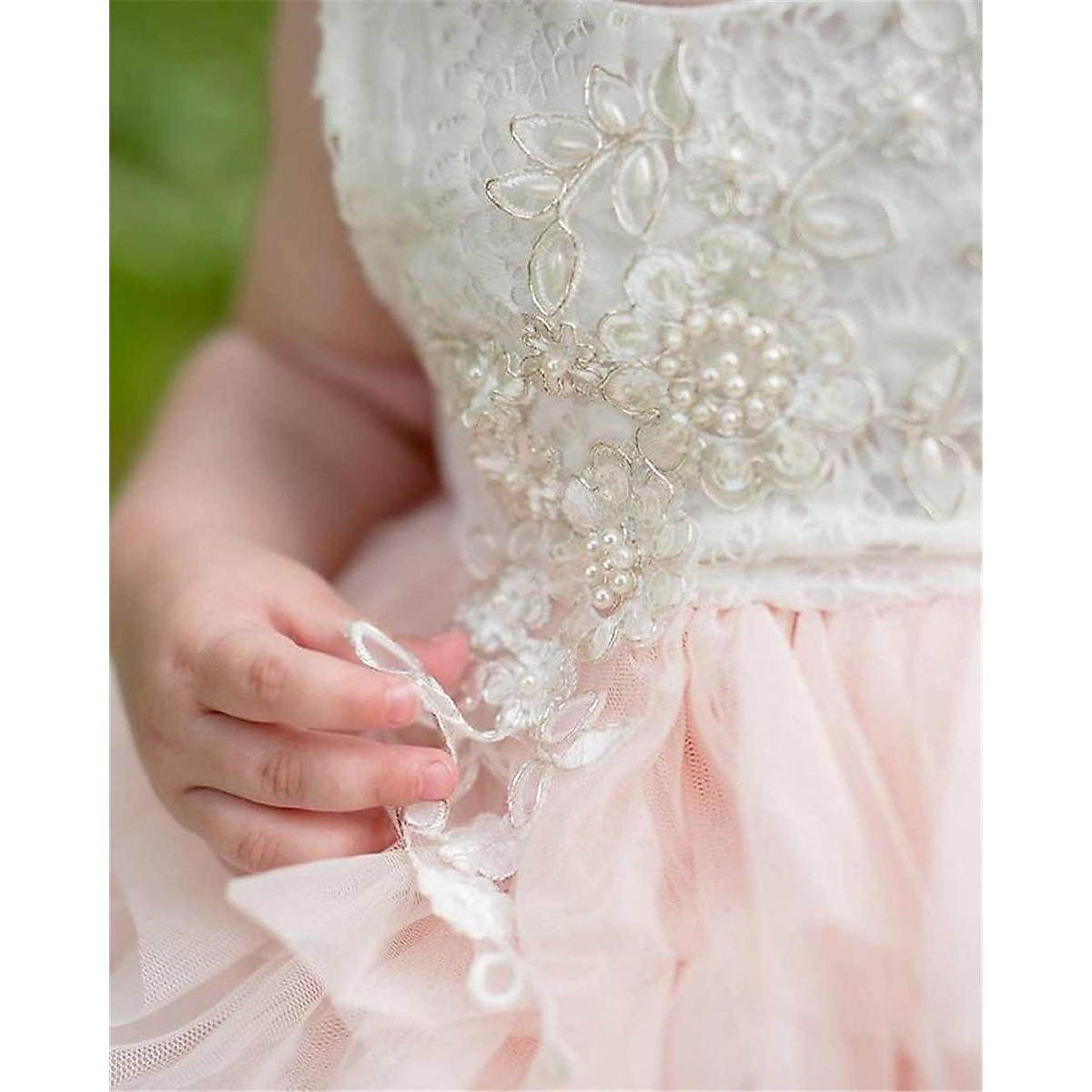 Toddler Girls Baby Girl Lace Back Tiered Tutu Tulle Flower Girl Dress Baby Girl Clothes Pink Dress (6-12 Month, Pink)