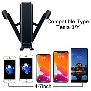 PESLIVE EVbase Tesla Phone Mount, Tesla Phone Holder Compatible for Tesla Model 3 & Tesla Y Accessories, Adjustable Universal Car Cell Phone Holder Fit 2016-2023 Tesla Model 3 Model Y (Gravity)