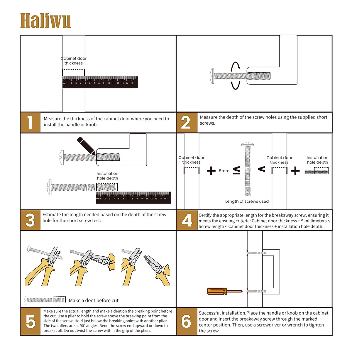 Haliwu 10 Pack Black Cabinet Pulls Black&Gold Cabinet Handles, Barrel Gold Dresser Drawer Pulls for Kitchen Hardware,3 inch