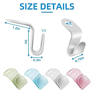 60Pcs Space Saving Hanger Hooks Connector, Mini Cascading Hanger Connection Hooks Extender Clips Connection Hooks, Heavy Duty Outfit Hangers for Closet Organizer(White, Pink, Blue, Green)