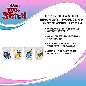 Disney Lilo & Stitch Beach Day 1.5-Ounce Mini Shot Glasses | Set of 4