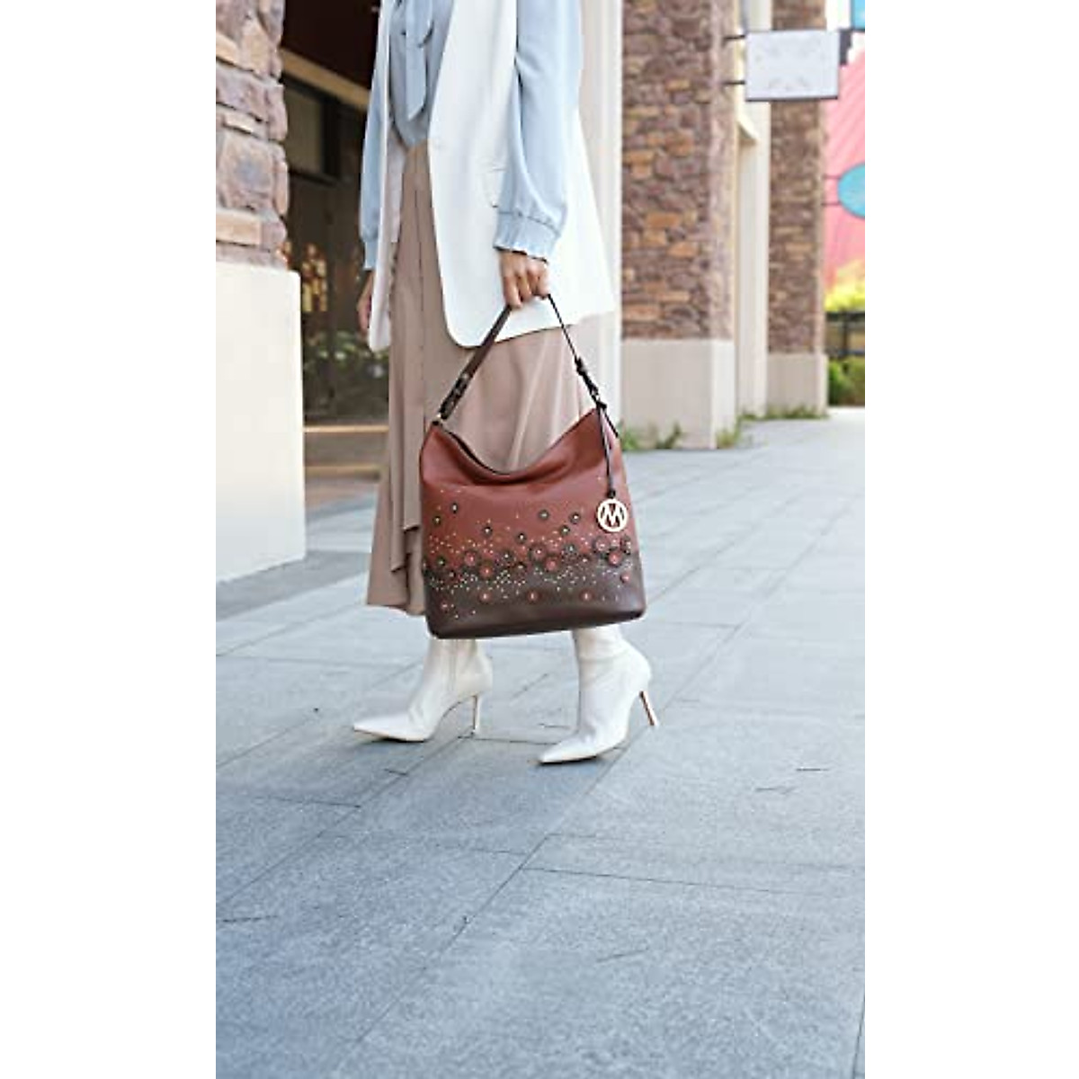 MKF Collection Shoulder Bag for women Vegan Leather Hobo Messenger purse