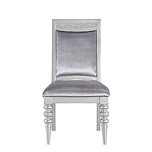ACME Maverick Side Chair (Set-2) - - Fabric & Platinum