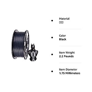Suntop PLA Filament 3D Printer Filament Carbon Fiber Filament 1.75mm 20% Carbon Fiber Dimensional Accuracy +/- 0.03 mm 1kg 2.2lbs Black Spool