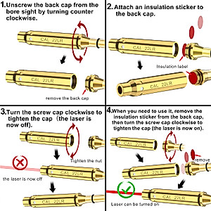 Tipfun .22LR Red Laser Bore Sight End Barrel Laser Boresighter Easy to Fit Revolvers Pistols Rifle and Air Guns