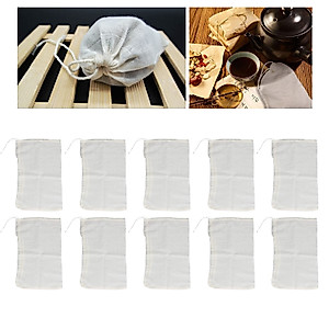 FIYO Cheese Cloths,50PCS 7.9 x 11.8 Inch Cotton Drawstring Bag Reusable Muslin Bag Cotton Bags with Drawstring Spices Sachet Bag for Household