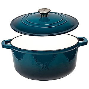 Lexi Home Enameled 6 Qt. Cast Iron Dutch Oven - Blue