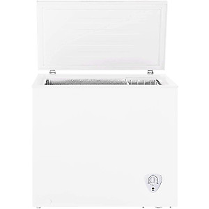 Smad 7 cu ft Chest Freezer with Hanging Removable Basket for Meat Fish Ice Shop Hotel Restaurant Grocery Large Family, -4 to 6.8 Degrees, White