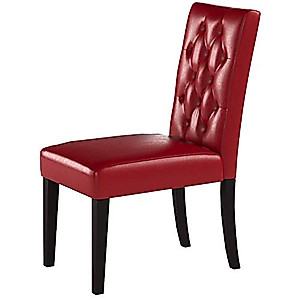 Christopher Knight Home Gentry Bonded Leather Dining Chairs, 2-Pcs Set, Red