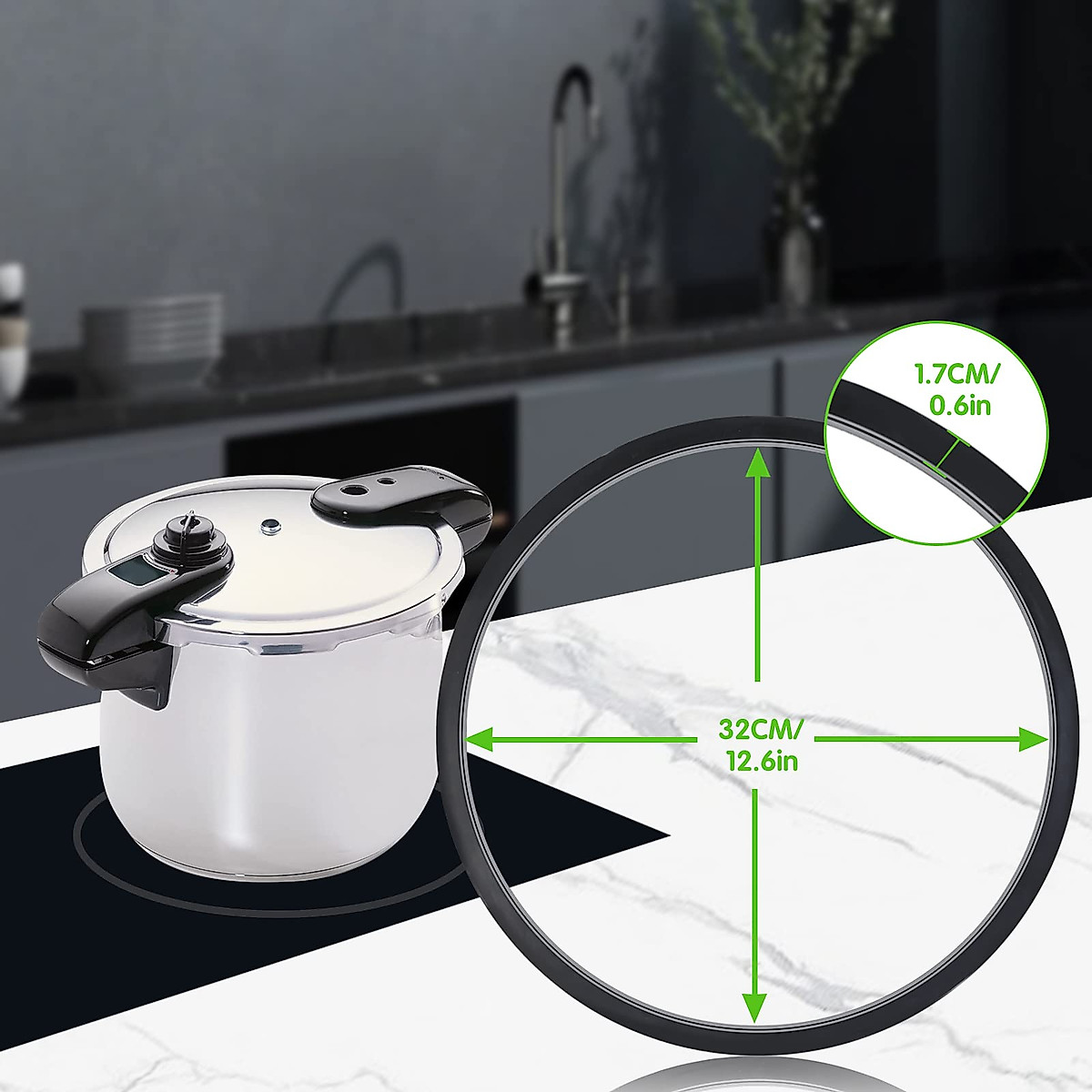 S-9882 Replacement Mirro Pressure Canner Gasket, Pressure Cooker Gasket Fit for Mirro 12/16/22QT Model M-0512 / M-0522 / M-0312 / M-0406 / M-0416 / M-0526 / M-0622