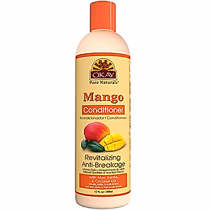 OKAY | Mango Anti-Breakage Conditioner | For All Hair Types & Textures | Revitalize - Repair - Restore Moisture | With Aloe, Jojoba & Coconut Oil | Free of Parabens, Silicones, Sulfates | 12 oz