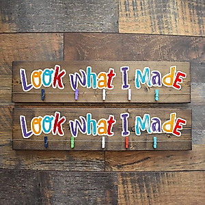 Look What I Made Sign Stickers for Children's Artwork Board Artwork Display Sign 2"x12.5" 2pcs