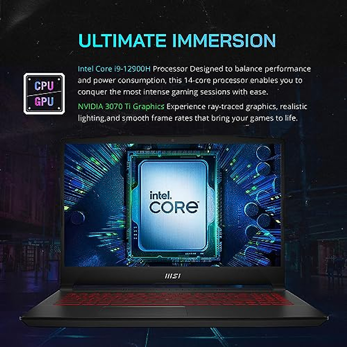 MSI Katana GF66 15.6” FHD Gaming Laptop, Intel Core i9-12900H, NVIDIA GeForce RTX 3070Ti, 64GB DDR5 RAM, 4TB PCle SSD, Backlit Keyboard, Nahimic Audio, WiFi 6, Black, Win 11 Pro, 32GB USB Card